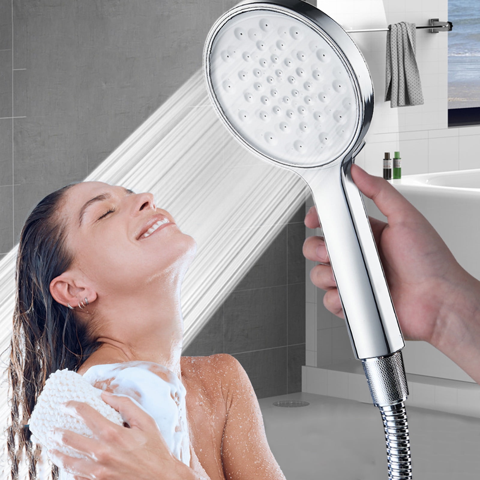 TOUMENY High Pressure Filter Shower Head, Powerful Rain Spray for Low ...