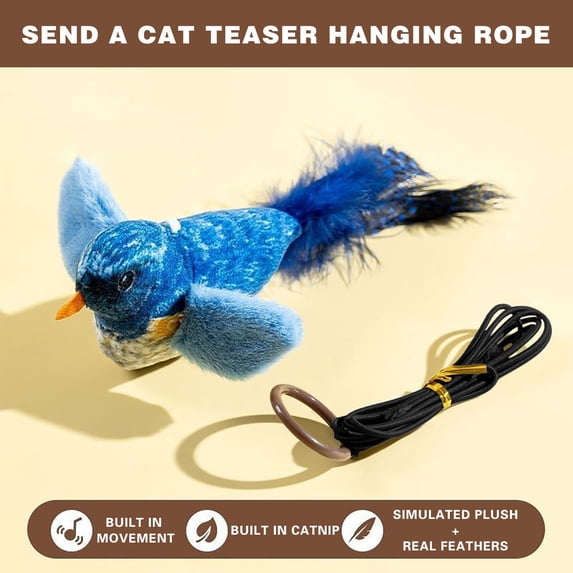 TOUMENY Interactive Cat Toy with Simulated Singing Bird, Automatic ...