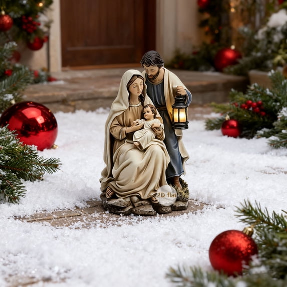 TOUMENY Nativity Scene Yard Stake, 2D Holy Family Outdoor Christmas ...