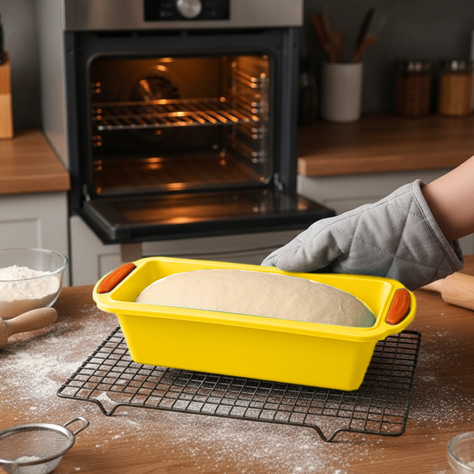 TOUMENY Non-Stick Silicone Loaf Pan, Premium Food-Grade Oven Freezer ...