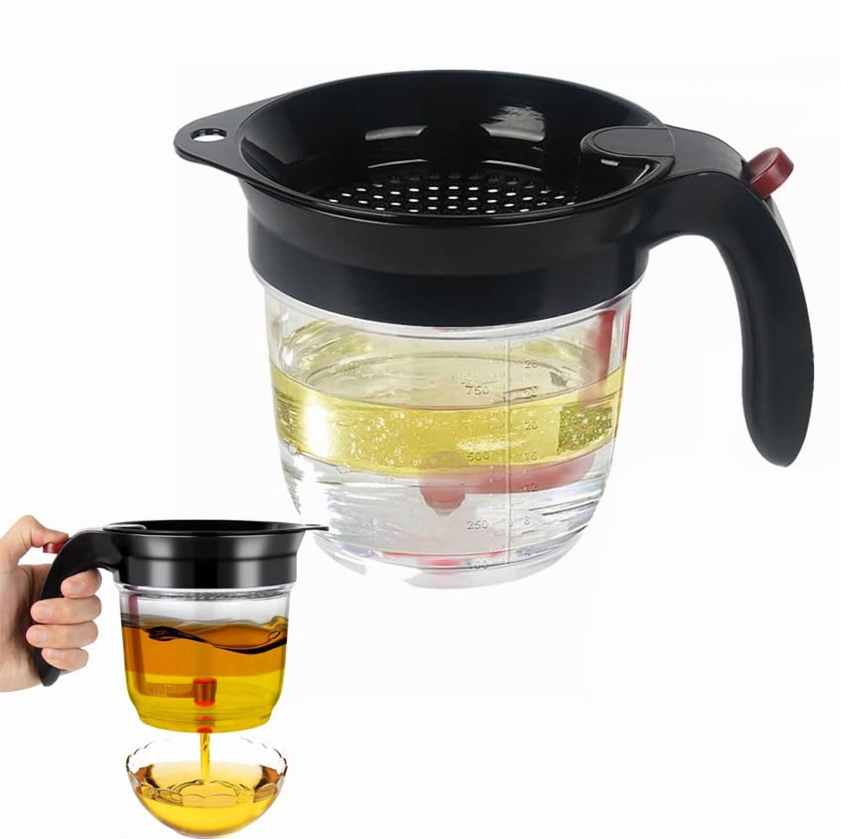 TOUMENY Oil Separator Bowl, High-Capacity Kitchen Fat Skimmer Soup ...
