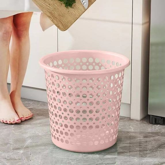 TOUMENY Perforated Trash Can, Modern Bathroom & Office Waste Bin, Large ...
