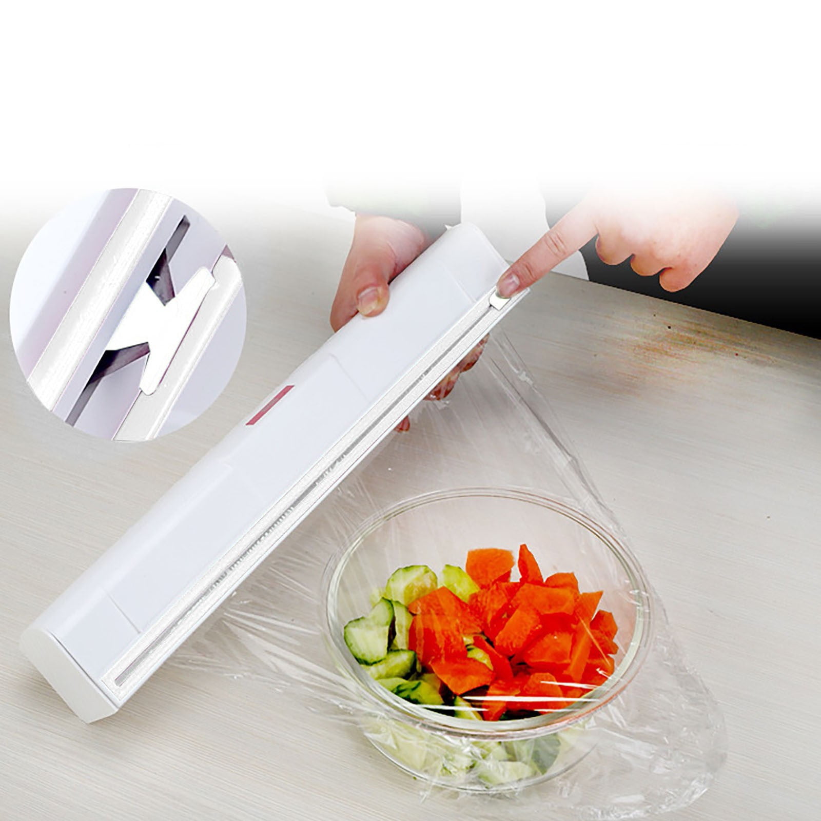 TOUMENY Plastic Wrap Cutter Box, Precision Cutting for Aluminium Foil ...