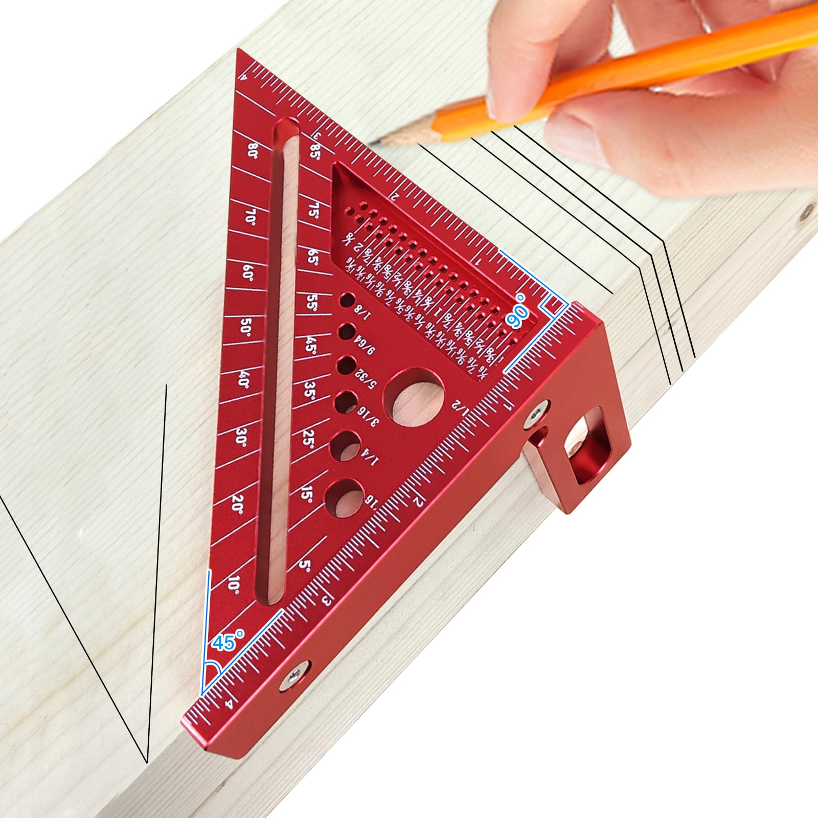 TOURACE Multi Angle Measuring Ruler, Slide Combination Square Ruler ...