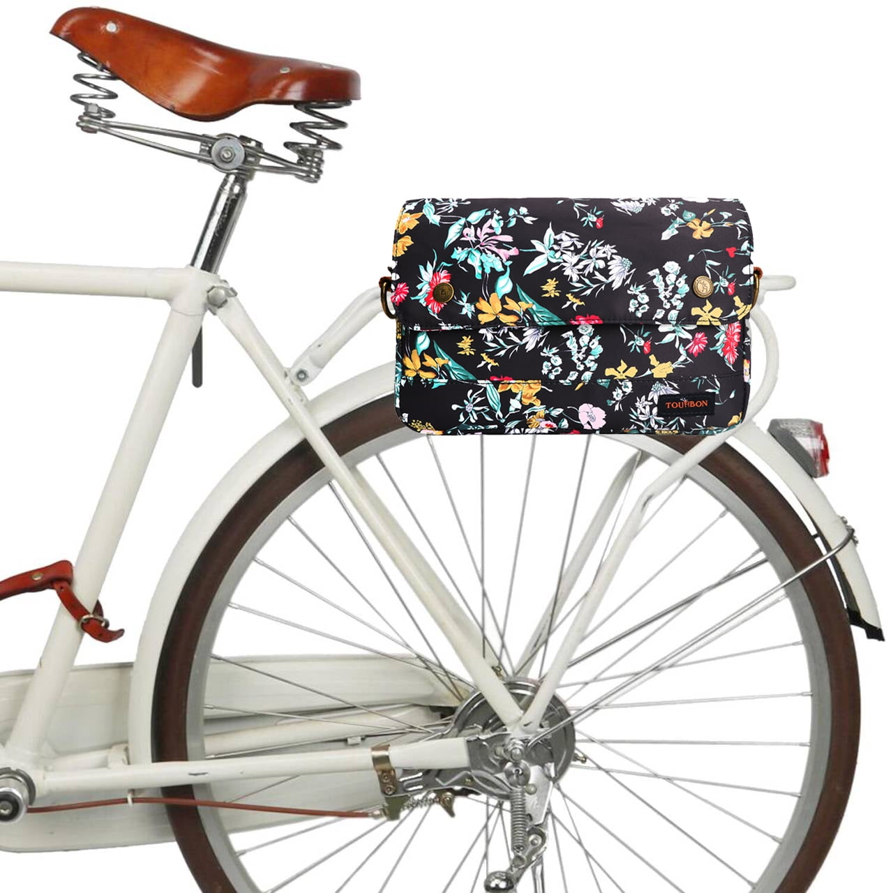 TOURBON Vintage Canvas Bicycle Handlebar Bag Bike Frame Storage Pouch ...