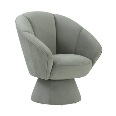 TOV Furniture Naomi Grey Velvet Swivel Chair with Gold Base - Walmart.com