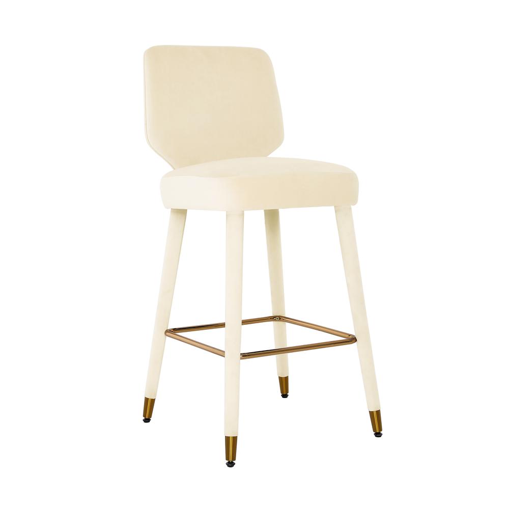 TOV Furniture Athena Cream Velvet Bar Stool - Walmart.com