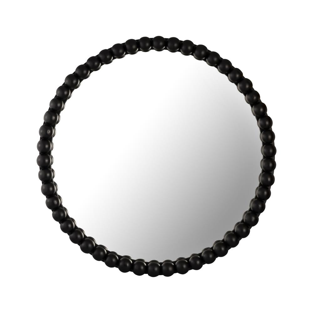 TOV Furniture Baria Round Black Wooden Mirror - Walmart.com