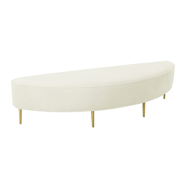 TOV Furniture Bianca Cream Velvet Queen Bench - Walmart.com