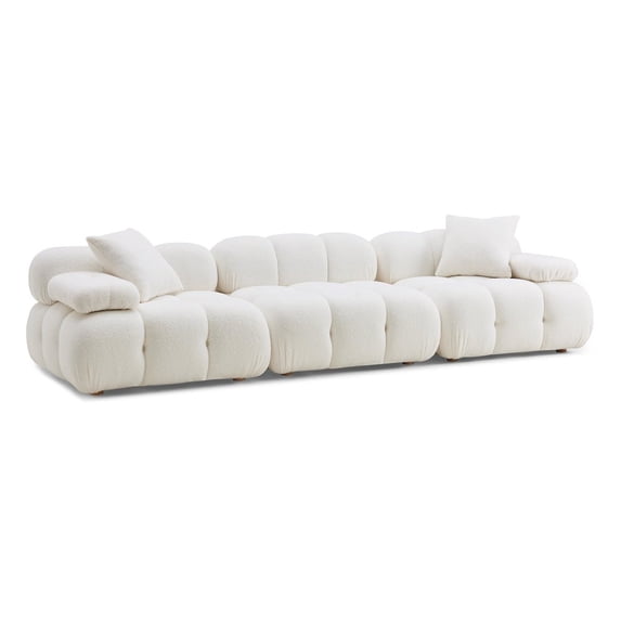 Calliope Cream Vegan Shearling Modular Sofa - Walmart.com
