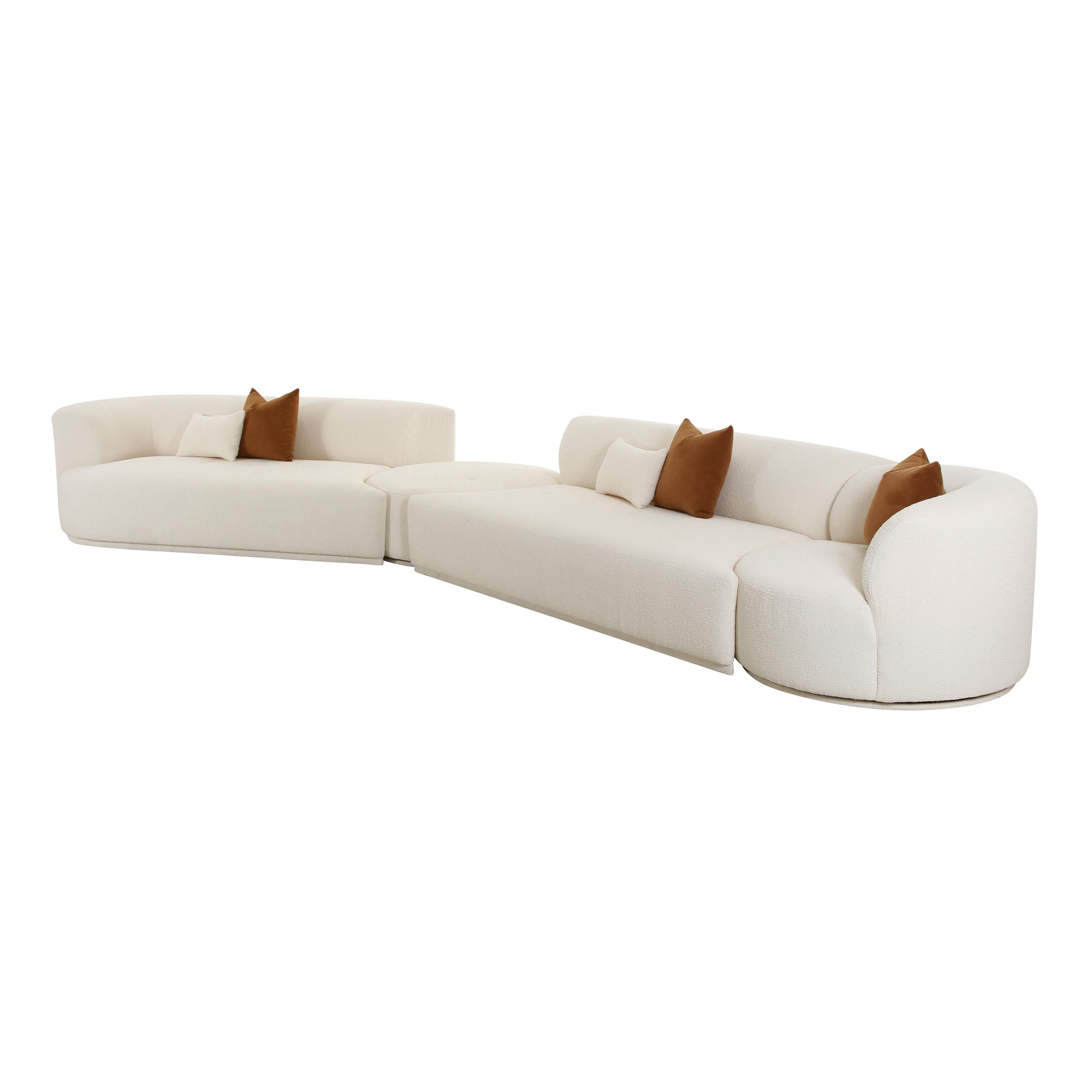 Fickle Cream Boucle 4-Piece Modular LAF Sectional - Walmart.com