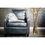 Greenwich Graphite Metallic Leather Club Chair - Walmart.com