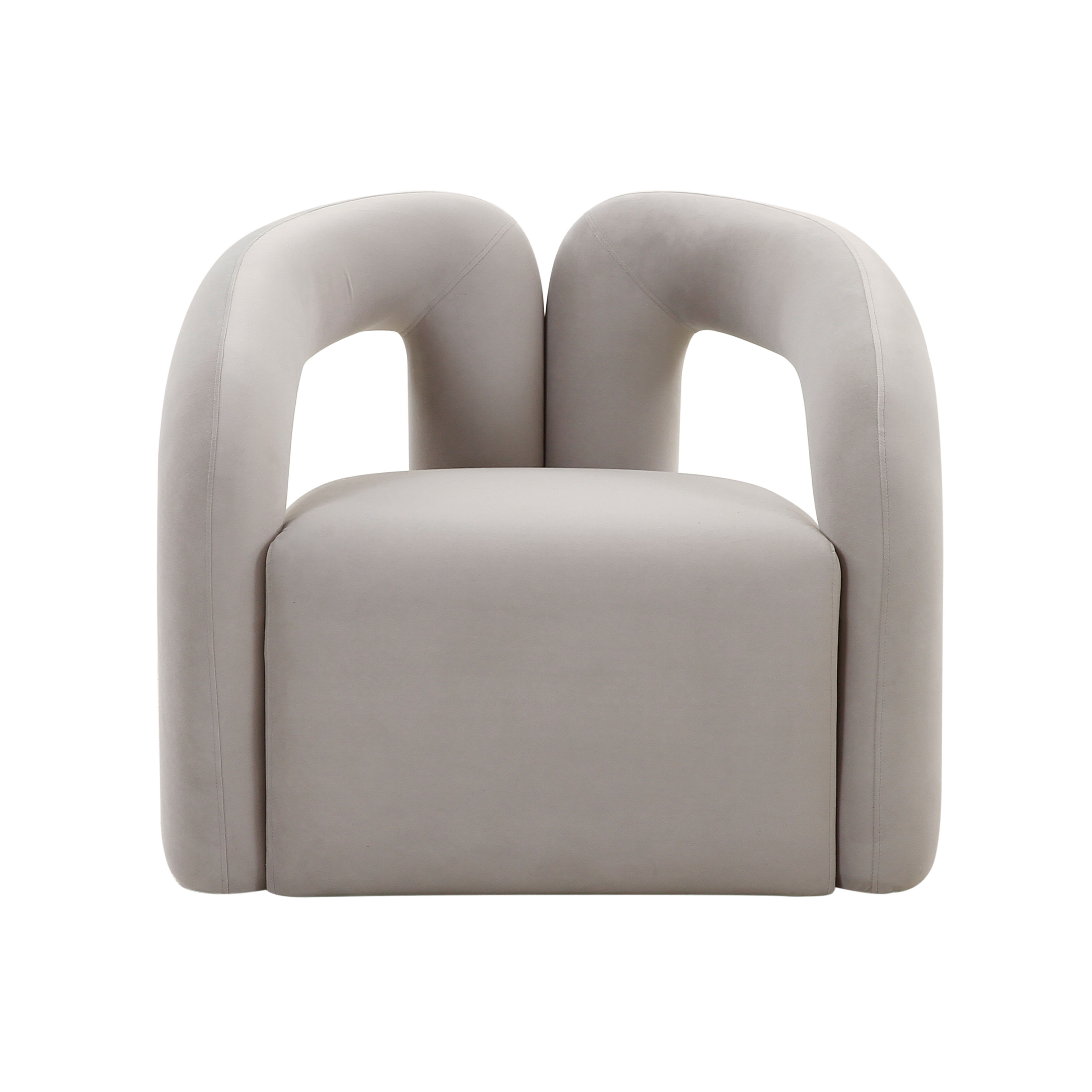 TOV Furniture Jenn Grey Velvet Accent Chair - Walmart.com