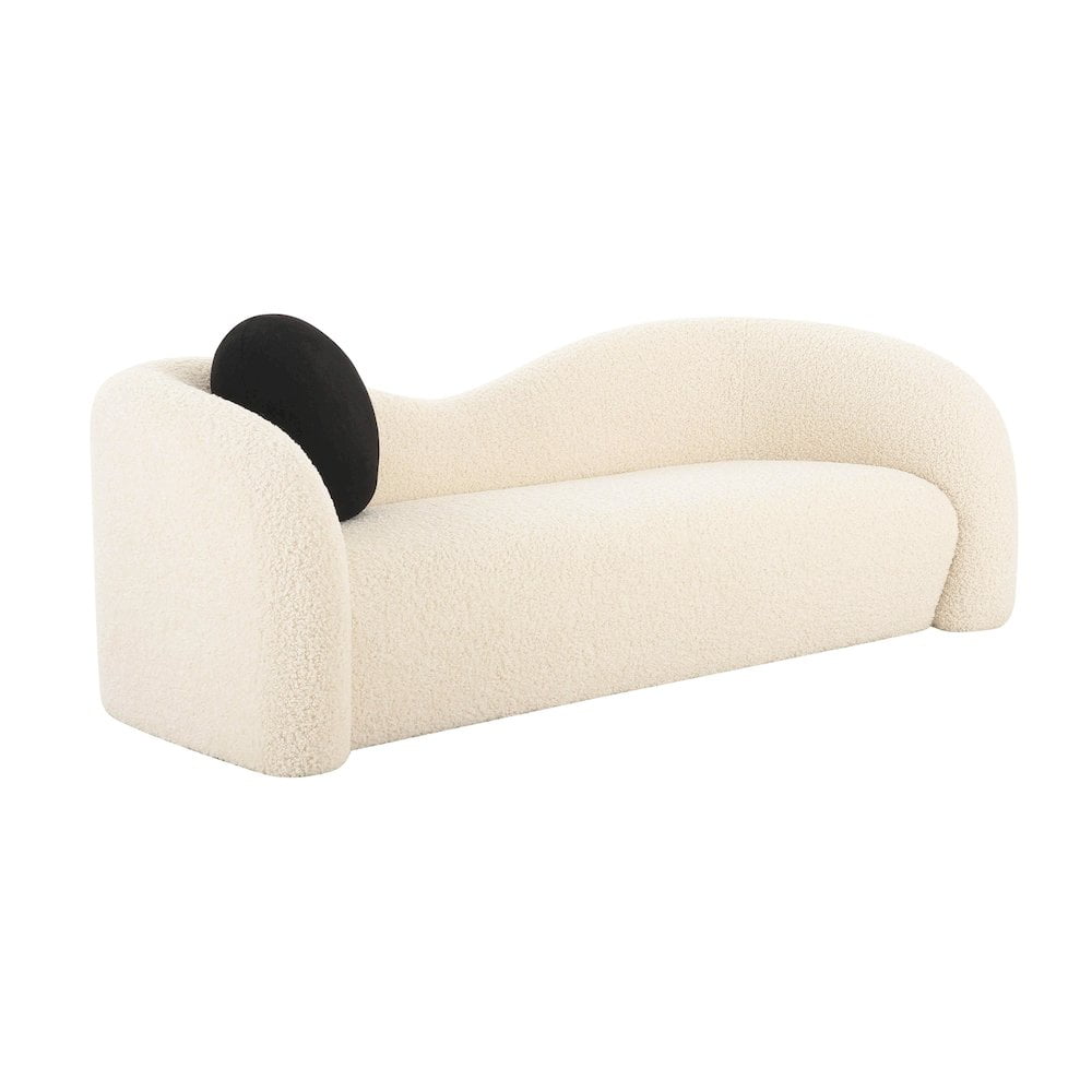 TOV Furniture Leonie Beige Faux Shearling 84" Sofa - Walmart.com