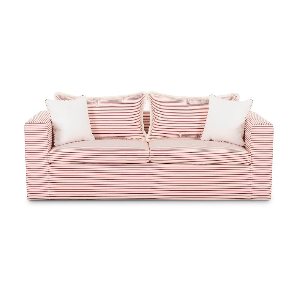 TOV Furniture Salty Red Striped Indoor/Outdoor Sofa - Walmart.com