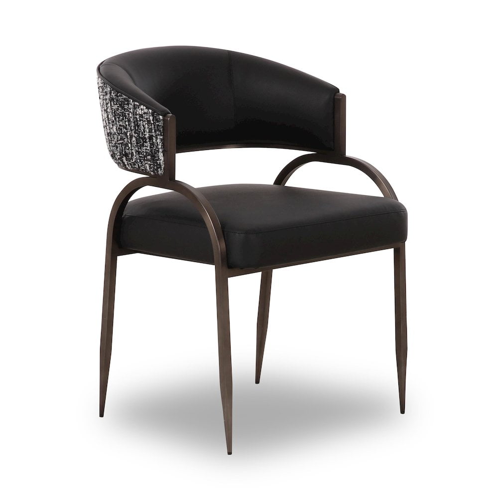 TOV Furniture Tatum Black Vegan Leather 2-Tone Dining Chair - Walmart.com