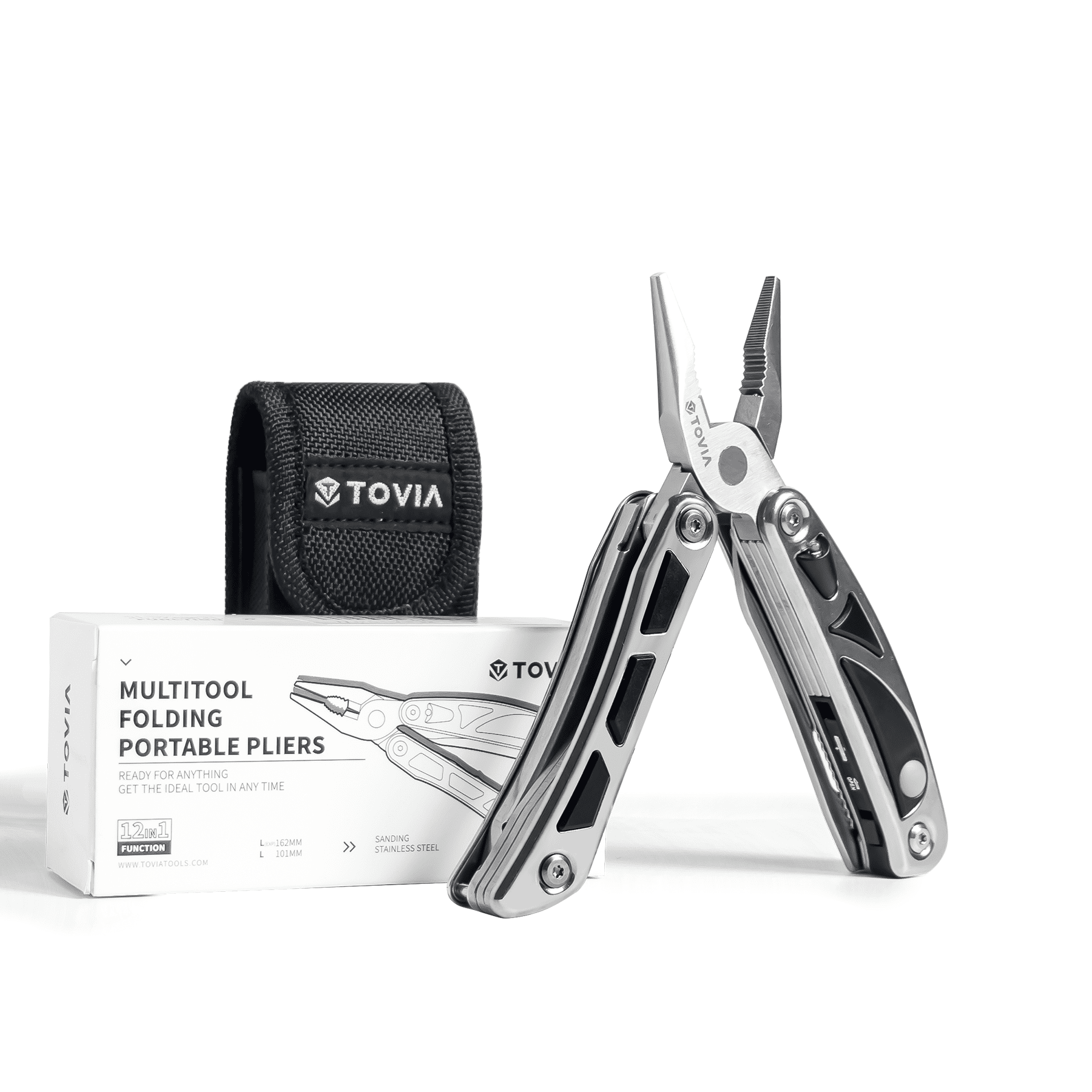 TOVIA 12 in 1 Multitool Pliers 5CR15Mo Folding Knife Multi Cable Wire ...