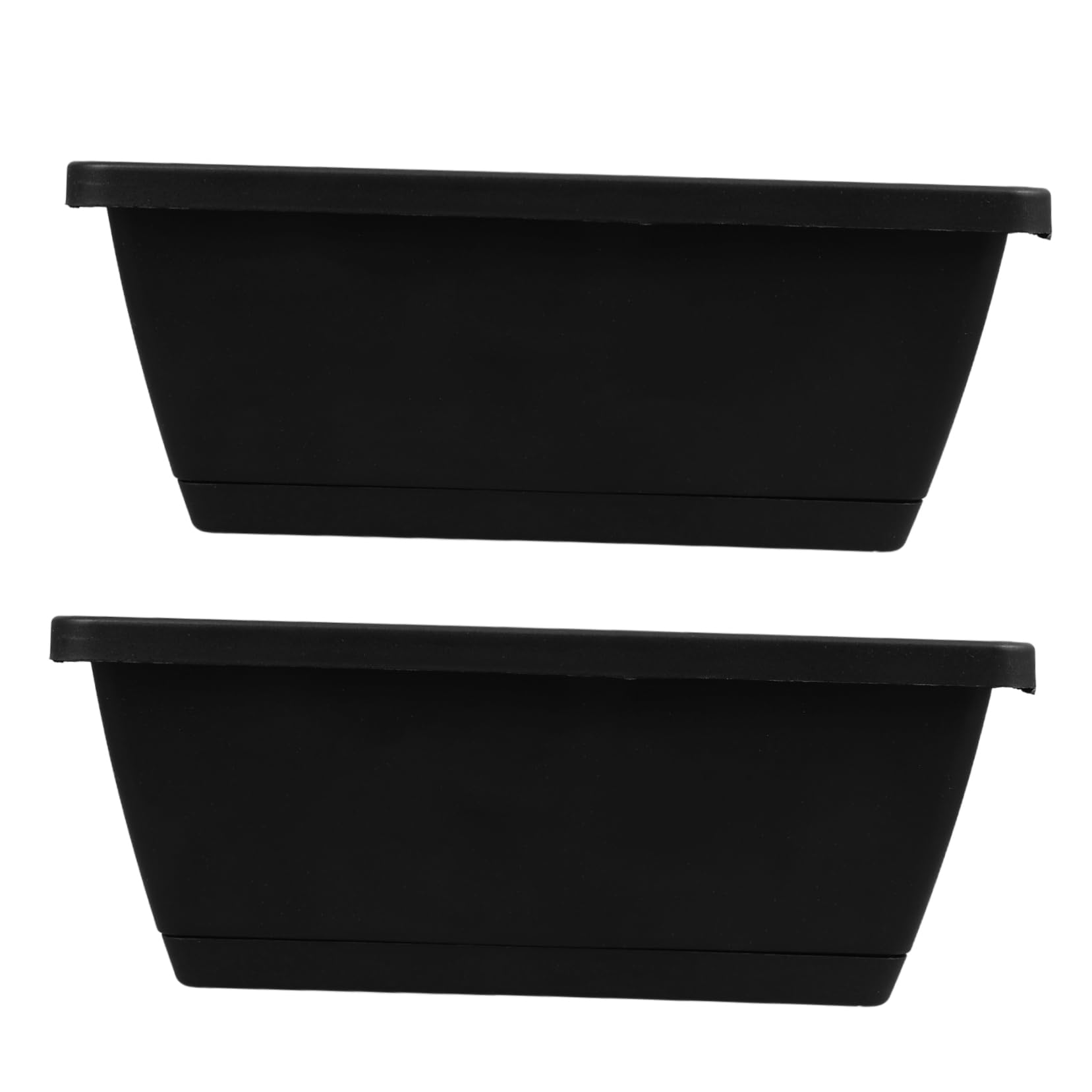 TOVINANNA 2set Rectangular plastic black planter, 14 Inch Window Box ...