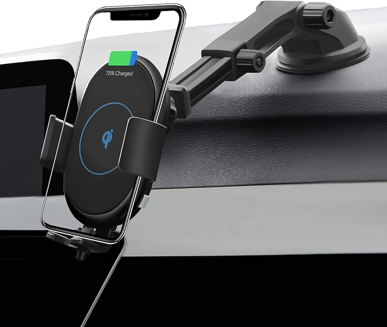 TOVO Wireless Car Mount Charger, Fast Charging, Auto-Clamping, Qi ...