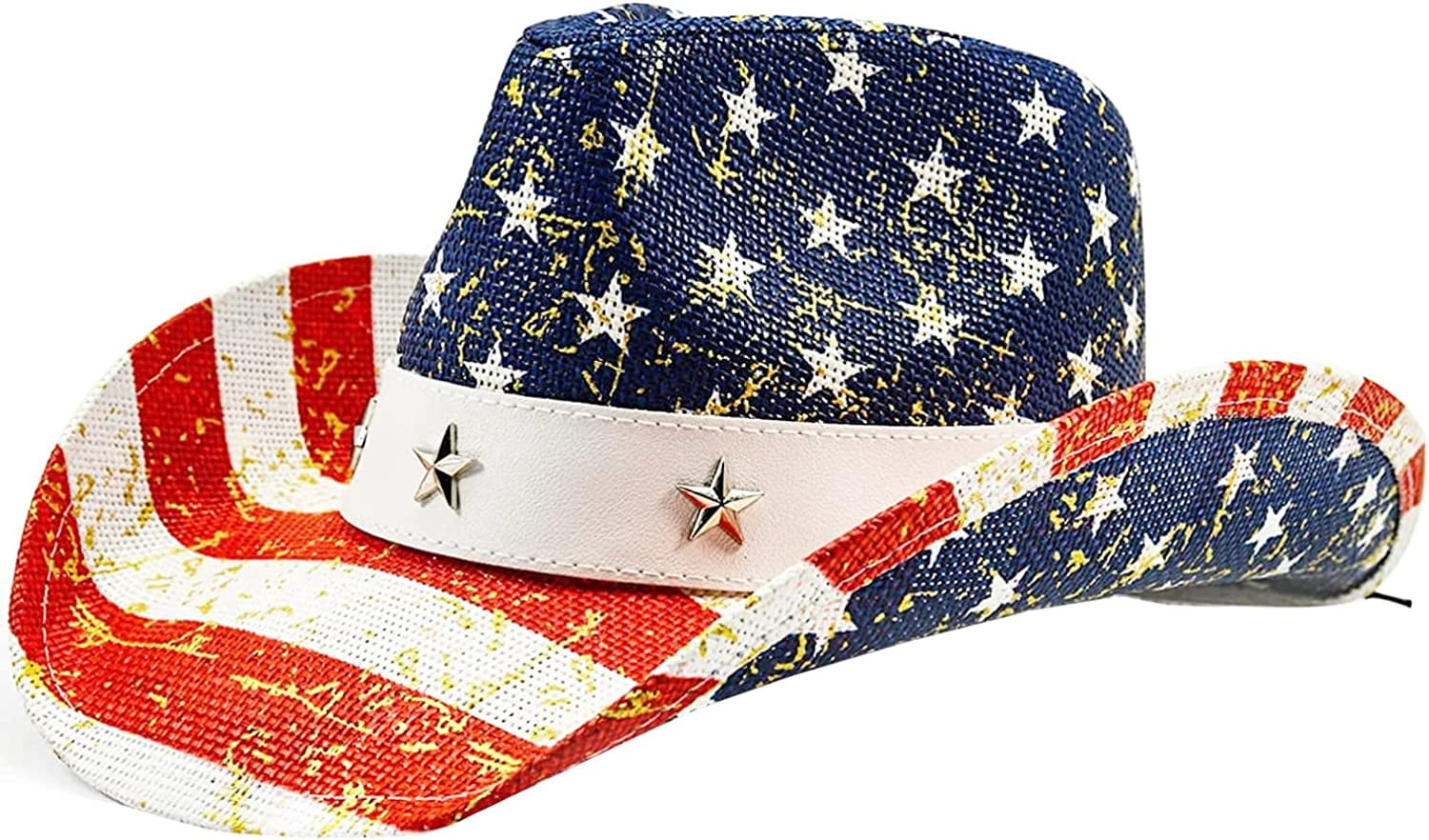 TOVOSO American Flag Cowboy Cowgirl Hat with Shape-It Brim for Men or ...