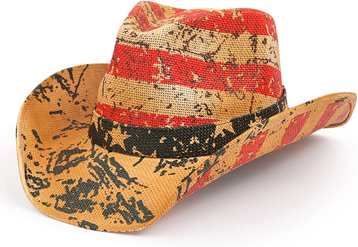 TOVOSO American Flag Cowboy Cowgirl Hat with Shape-It Brim for Men or ...
