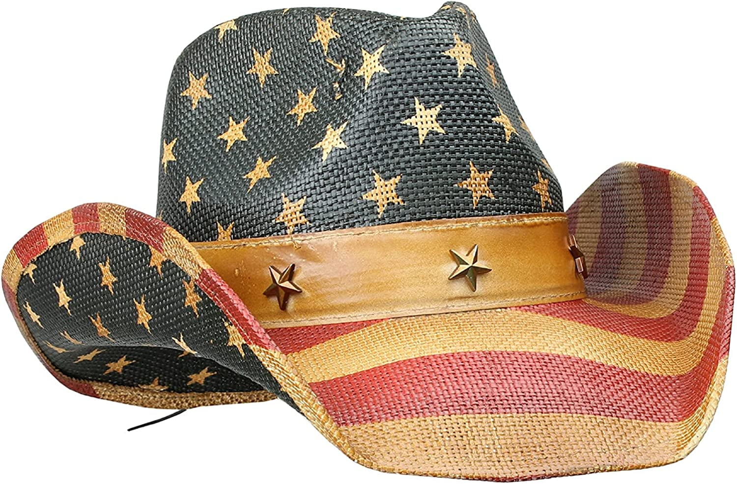 TOVOSO American Flag Cowboy Cowgirl Hat with Shape-It Brim for Men or ...