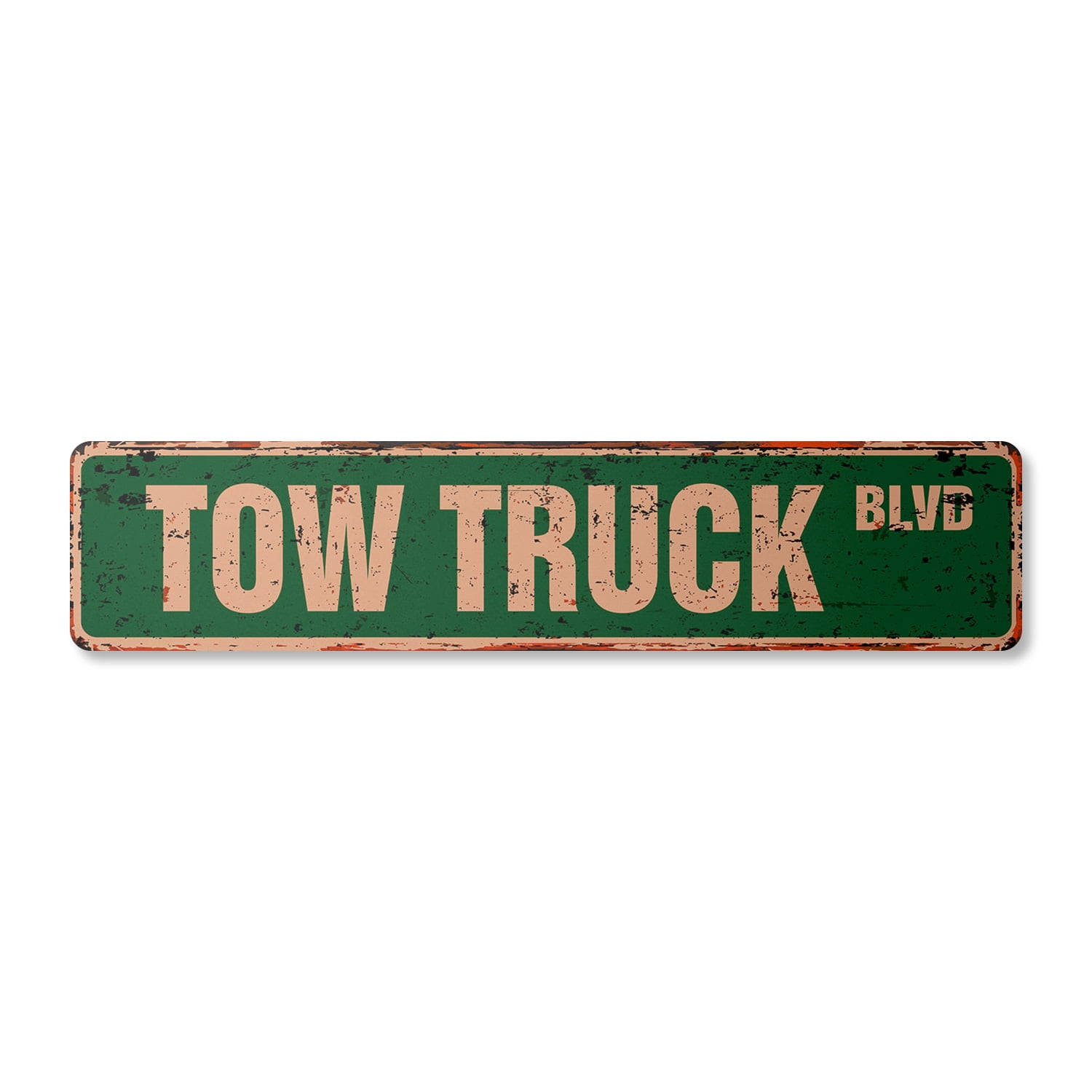 TOW TRUCK Vintage Plastic Street Sign driver towing company signs towed ...