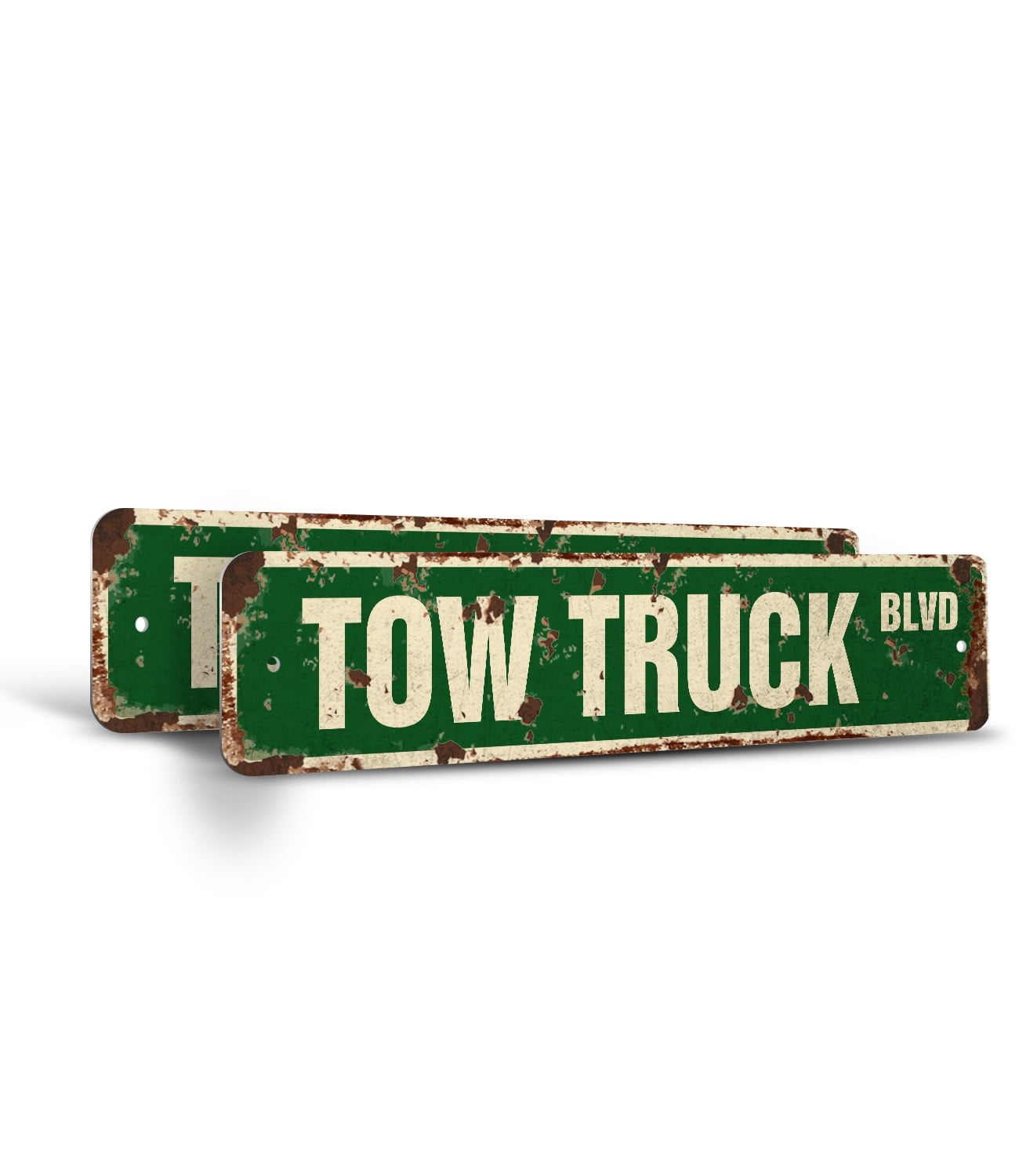 TOW TRUCK Vintage Style Rustic Street Sign – (2 Pack) Driver Towing ...