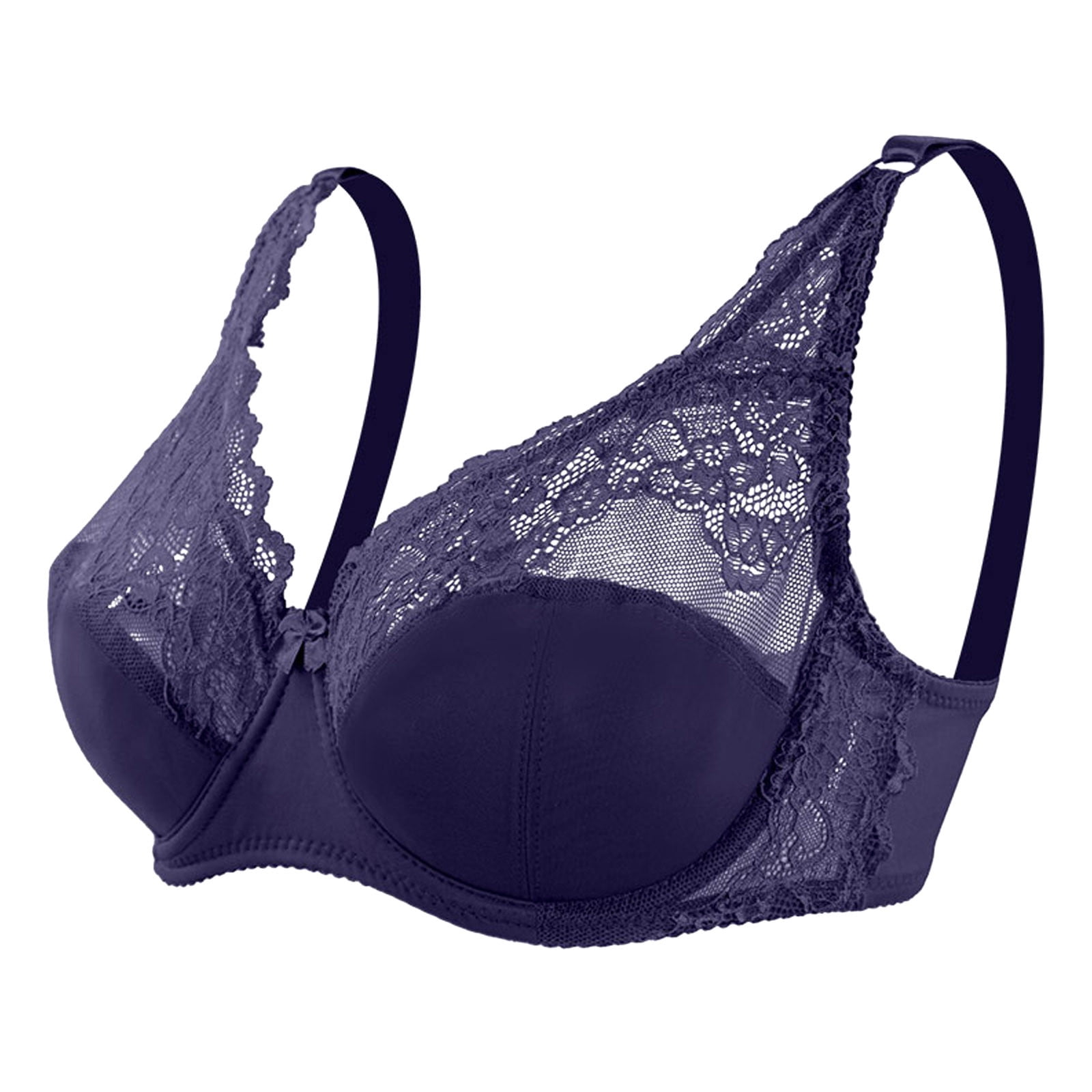 TOWED22 Bras,Women's Bra Lace Plus Size Underwire Unlined Full Coverage See Through,Dark Blue ...