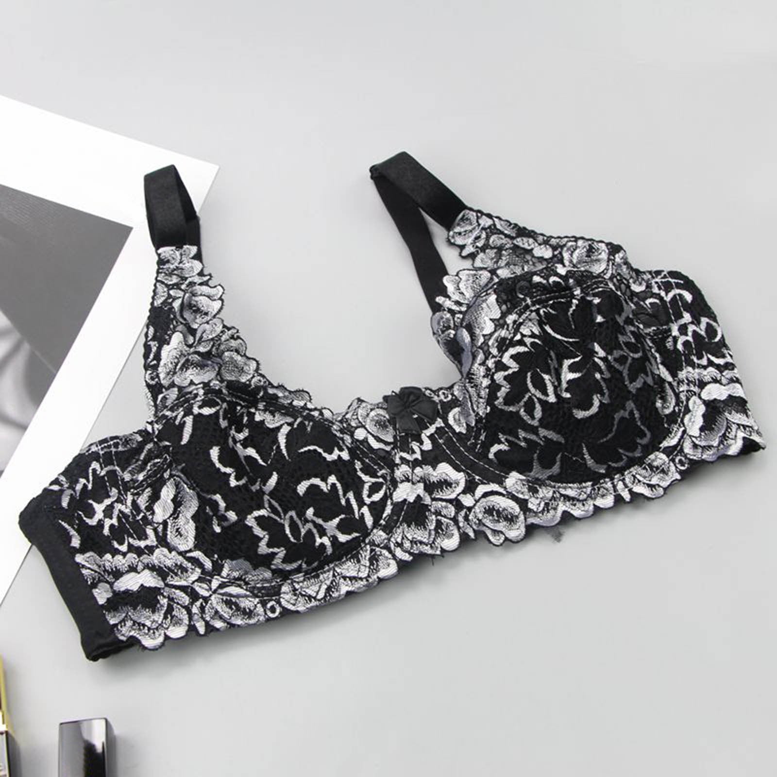 TOWED22 Bras,Women's Wireless Lace Bra See Unlined Semi Sheer Bralette,White - Walmart.com