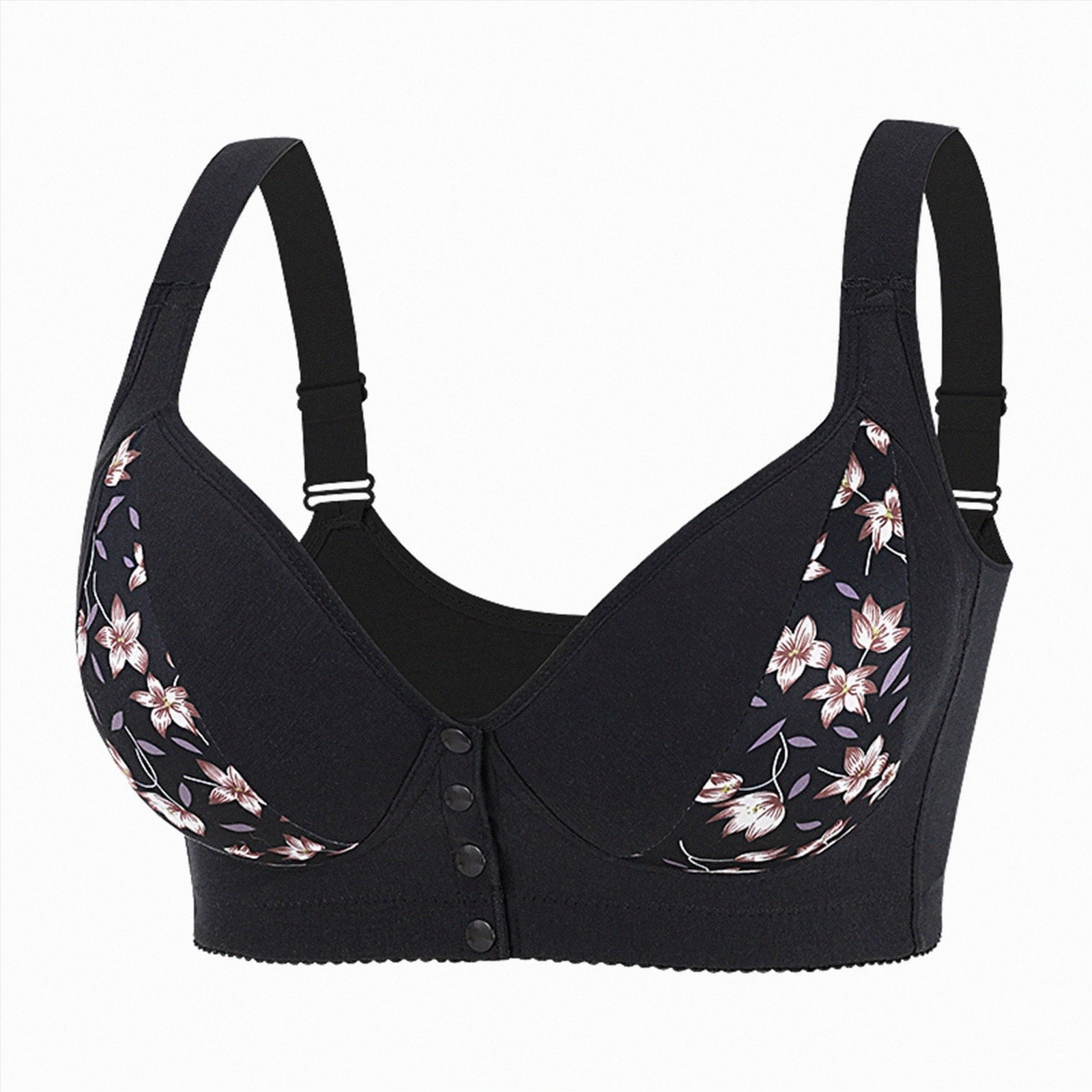 TOWED22 Daisy Bras for Older Women, Snap Front Bra,Everyday Sleep Bras ...