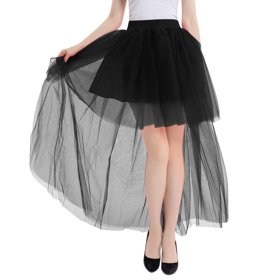 NIEWTR Women Tulle Midi Skirt High Elastic Waist 3D Polka NIEWTR Women Tulle Midi Skirt High Elastic Waist 3D Polka
