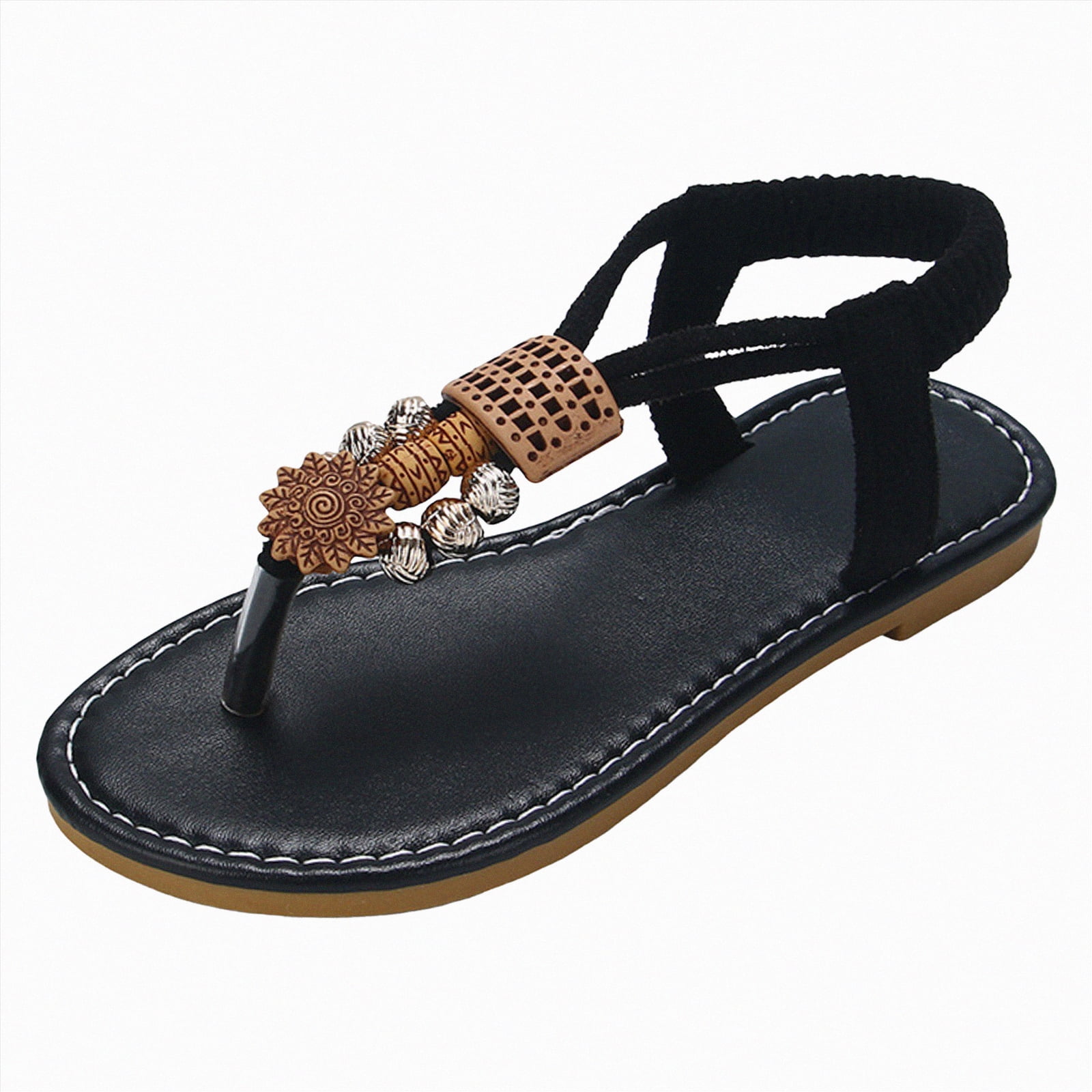 TOWED22 Girl's Leather Ankle Strap Flat Sandals Dressy Braided Round ...