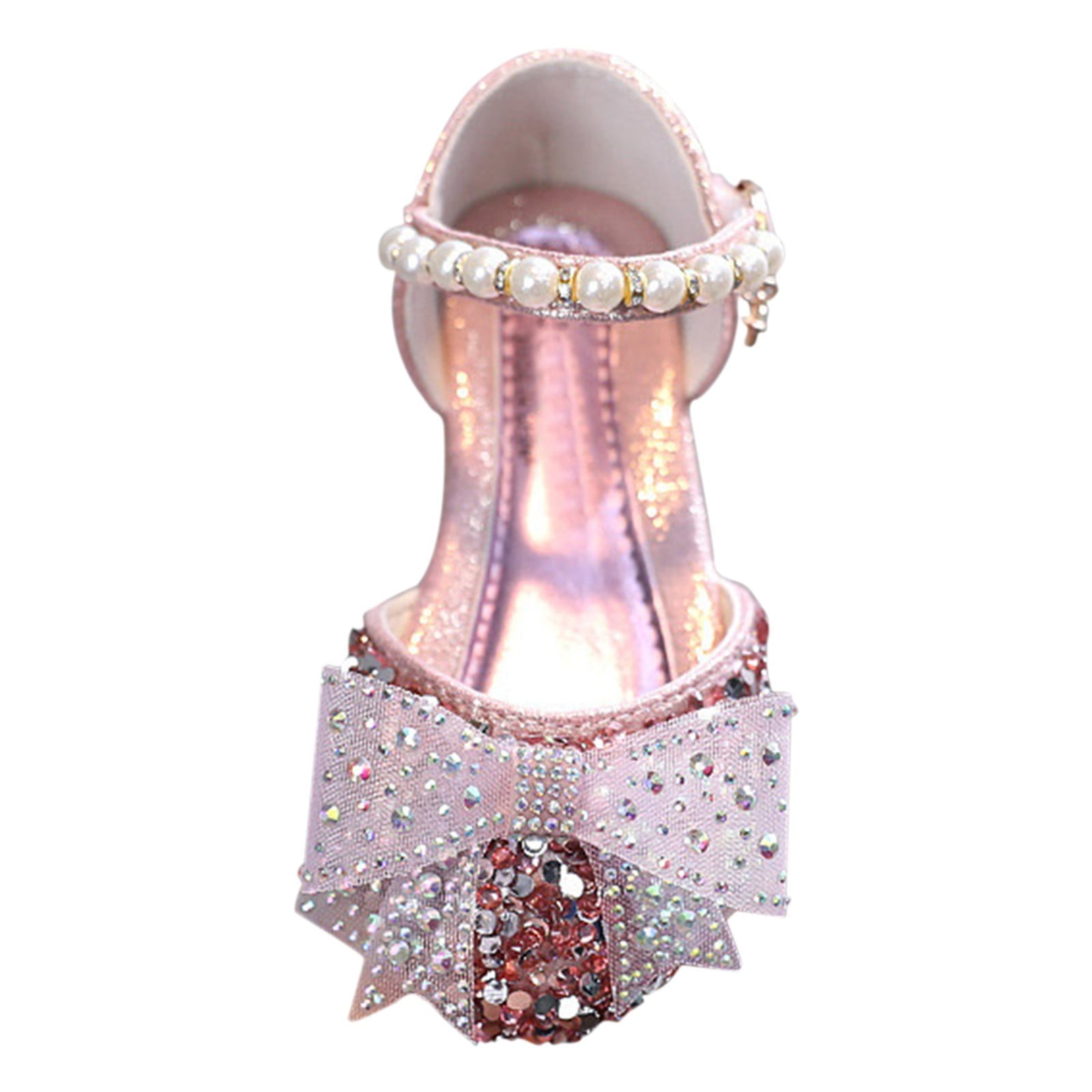 TOWED22 Girls Dress Shoes Rhinestone Flower Girl Ballerina Ballet Flats ...