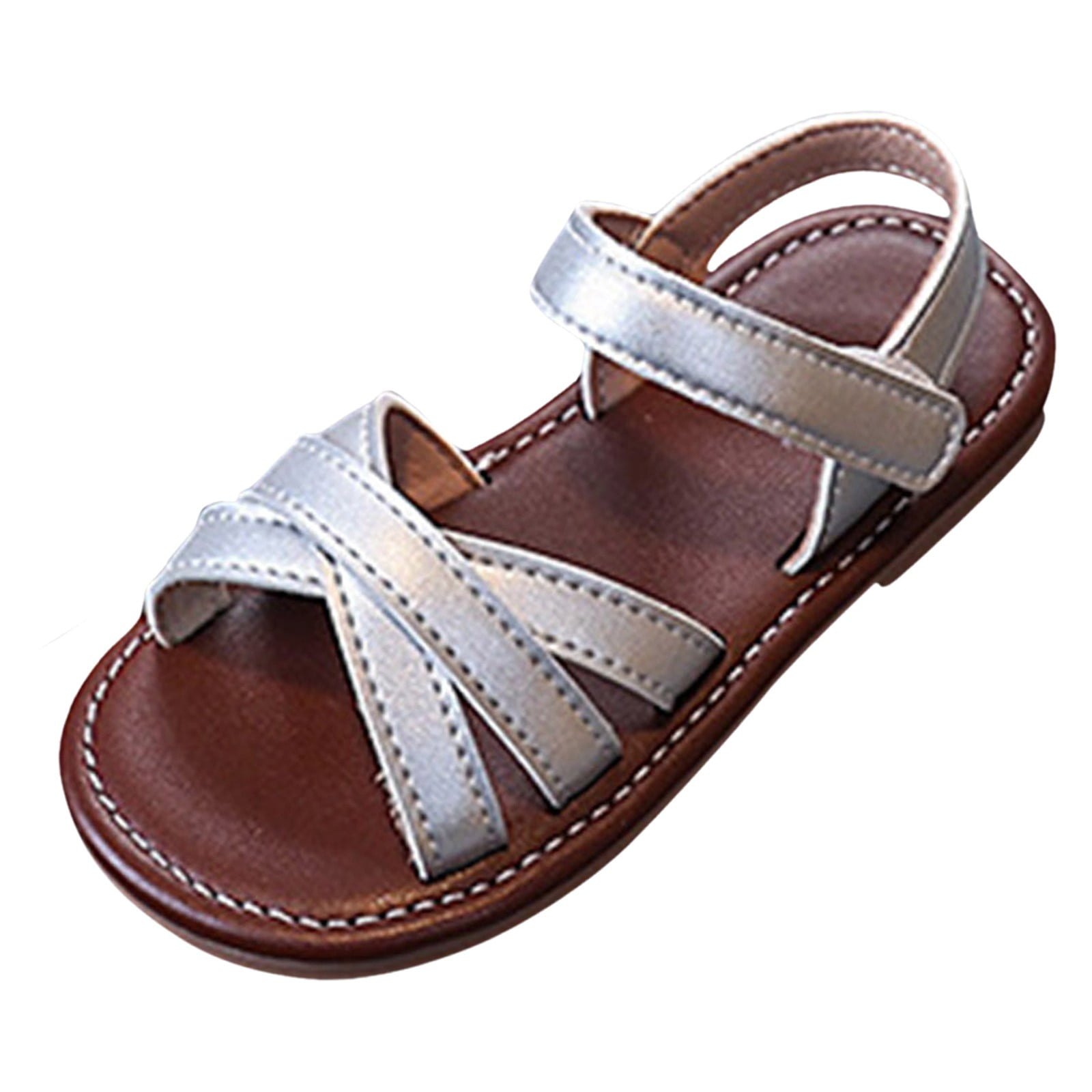 TOWED22 Girls Strappy Summer Sandals Open Toe Flats Dress Sandals Shoes ...