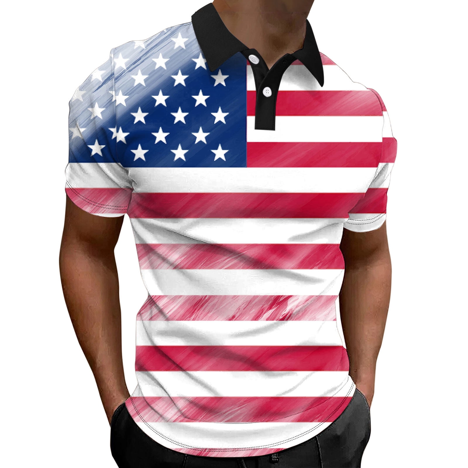 Towed22 Golf Shirts For Men Polo Shirt Mens Patriotic American Flag