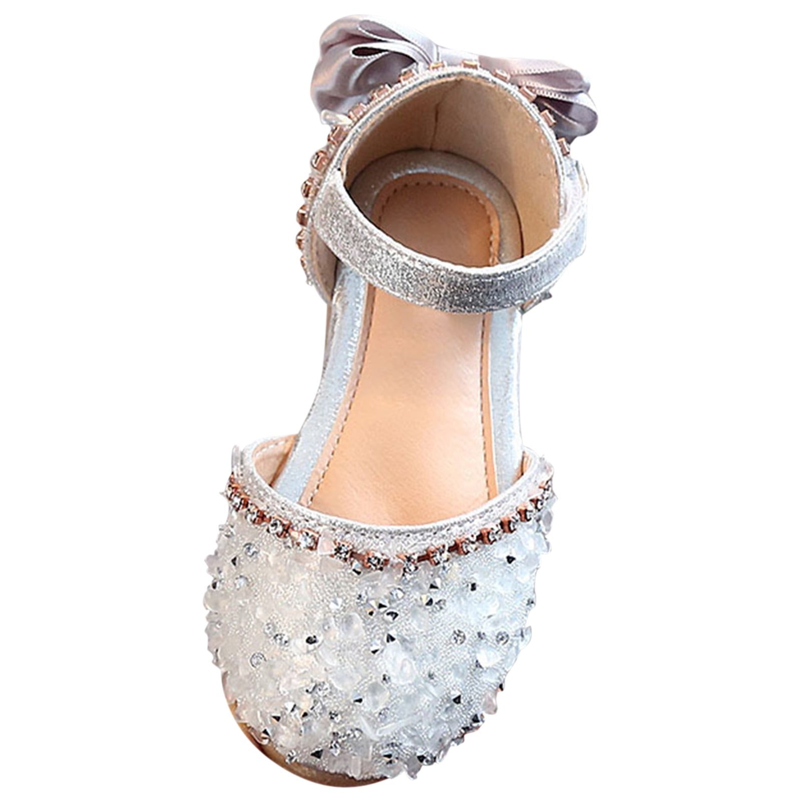 TOWED22 Little Girls Low Heel Bow Ballet Wedding Party Sandals Princess ...