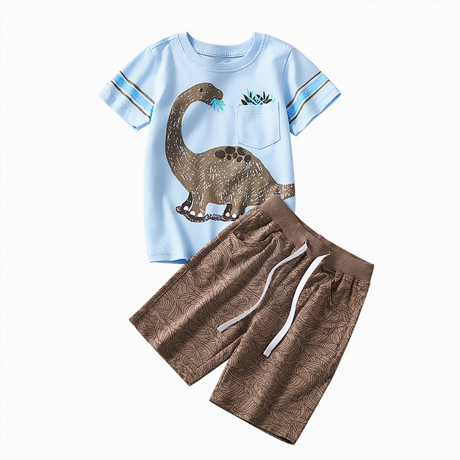 TOWED22 Summer Baby Boy Clothes Short Sleeve Front Pocket Tshirt Plaid ...