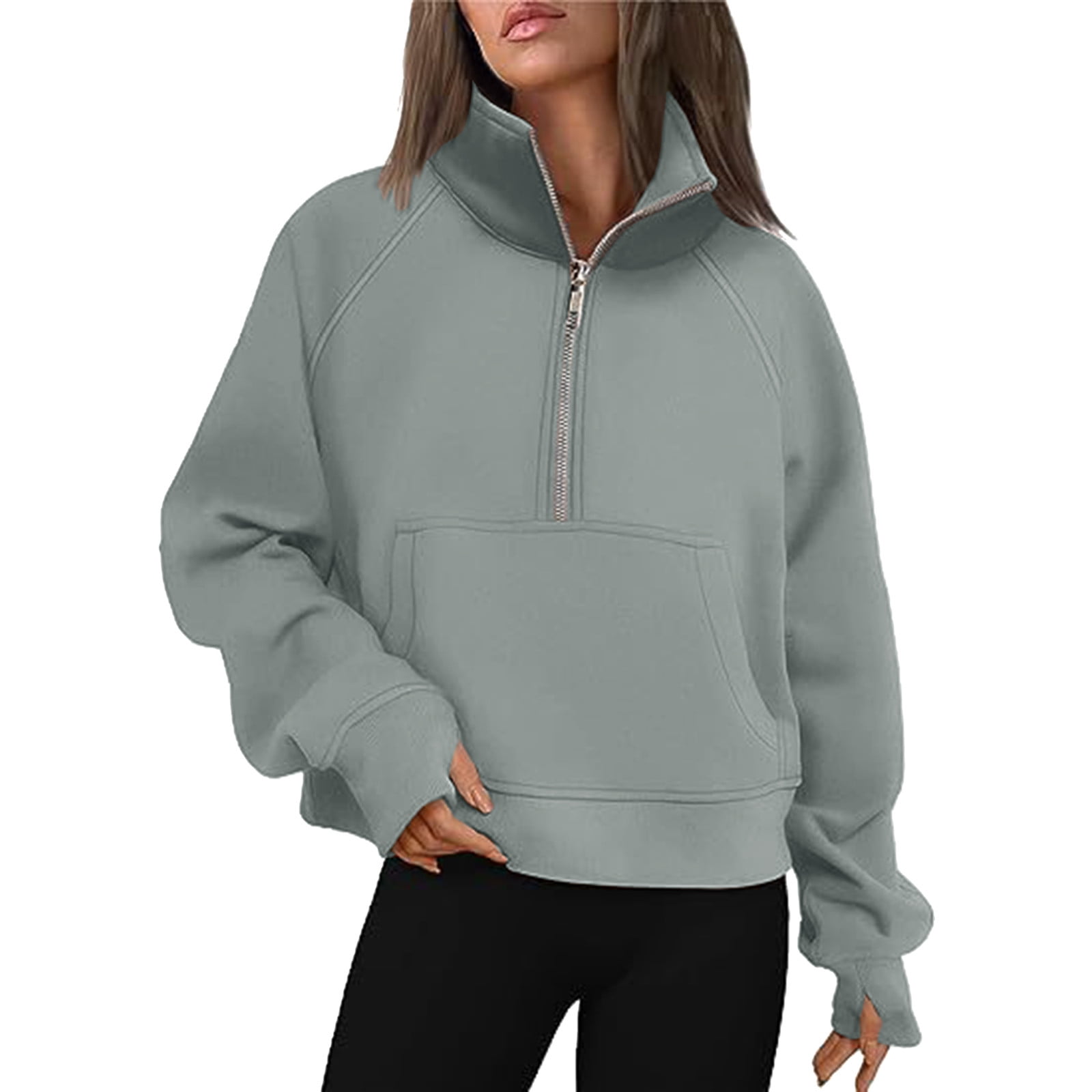 TOWED22 Womens Oversized Sweatshirts Hoodies Half Zip Pullover Fall ...