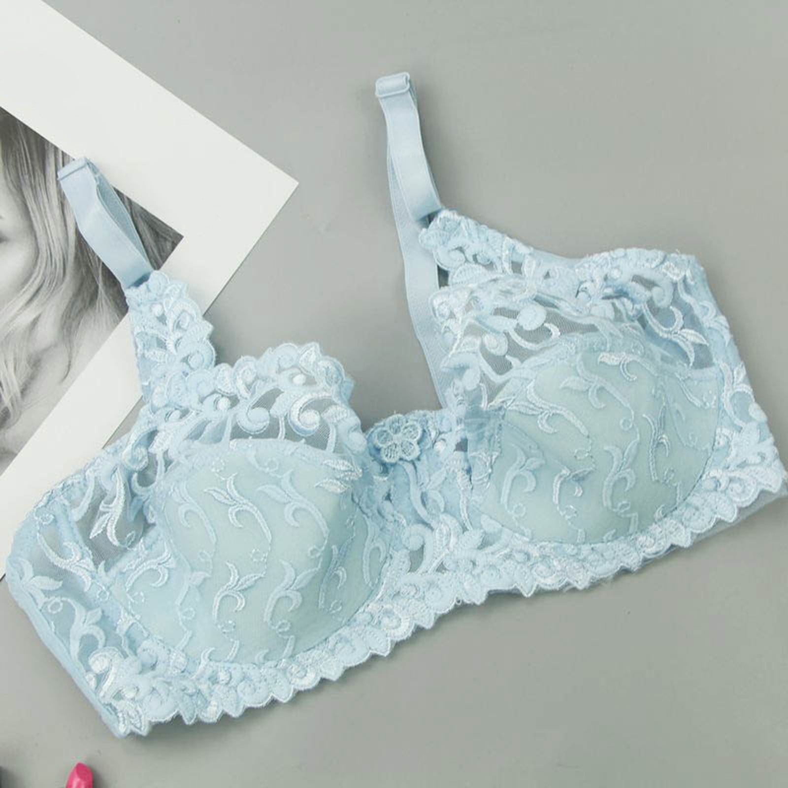 TOWED22 Womens Wireless Bra,Women's 1/2 Cup Lace Bra Balconette Mesh ...