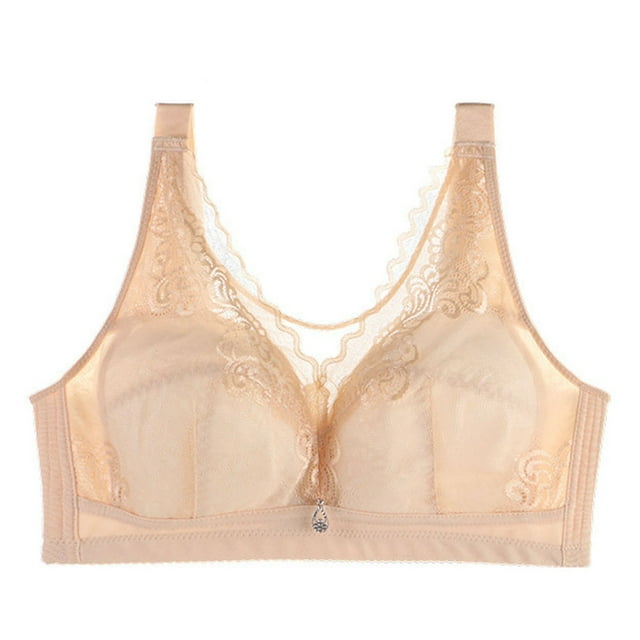 TOWED22 Womens Wireless Bras,Women's Plus Size Full Coverage Unlined Underwire Lace Bra Khaki ...