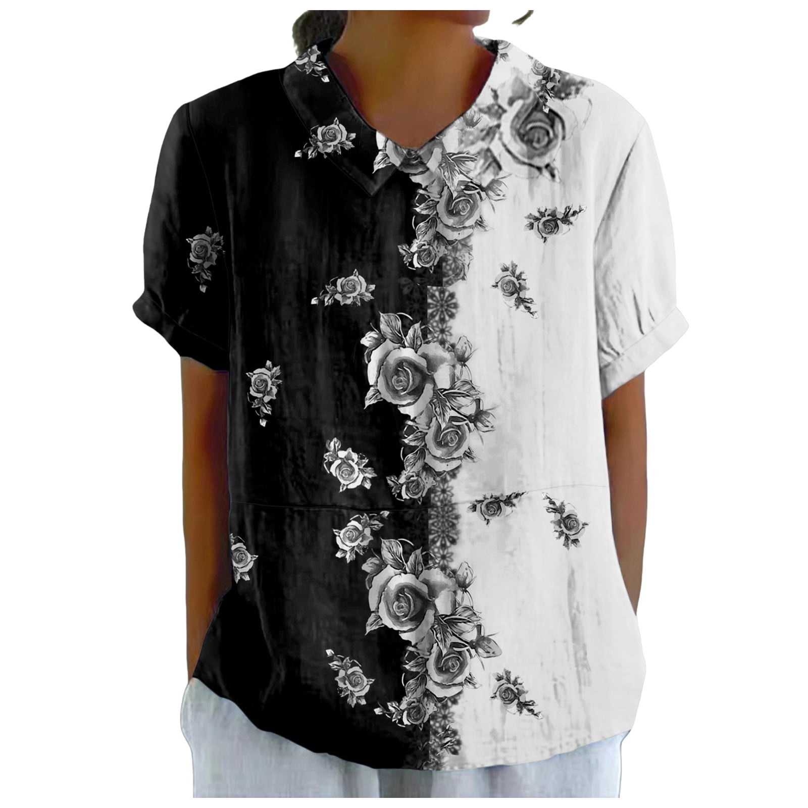 TOWMUS Women'S Tops Summer Short Sleeve Soft Cool Women Summer Elegant ...