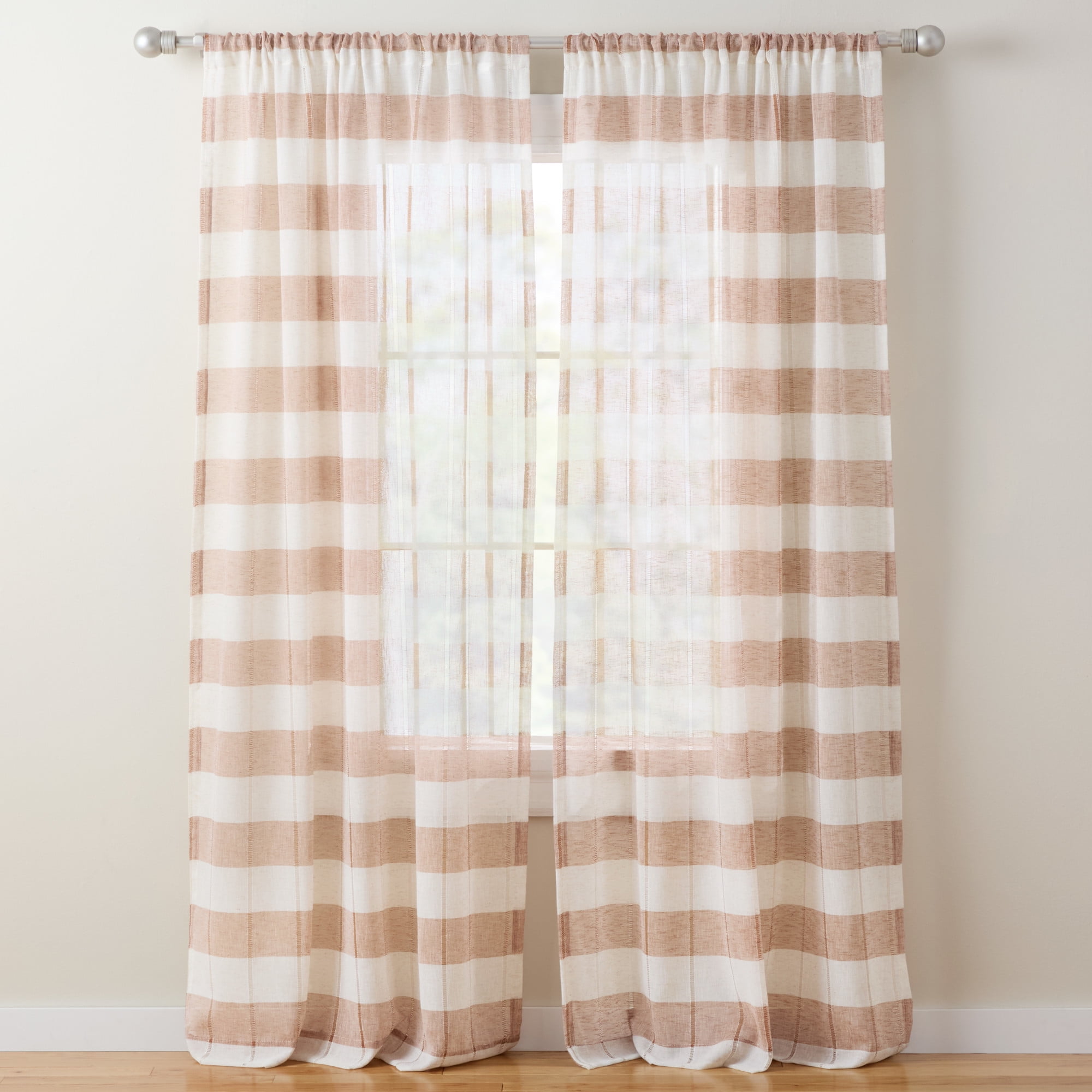 TOWN & COUNTRY BASICS Pax Semi-Sheer Stripe, Light Filtering Indoor ...
