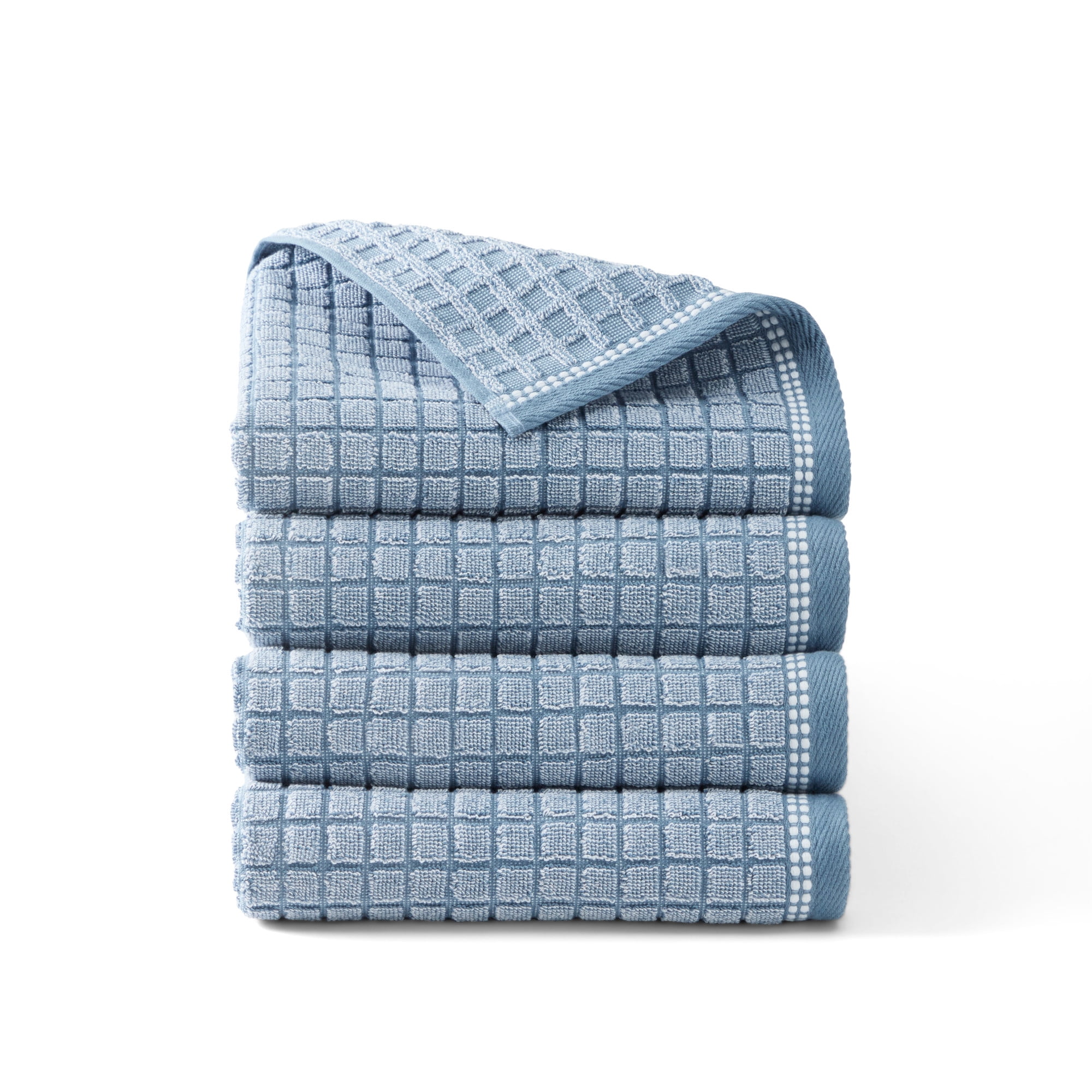 TOWN & COUNTRY EVERYDAY 4-Piece Textured Windowpane Hand Towel Set, 20 ...