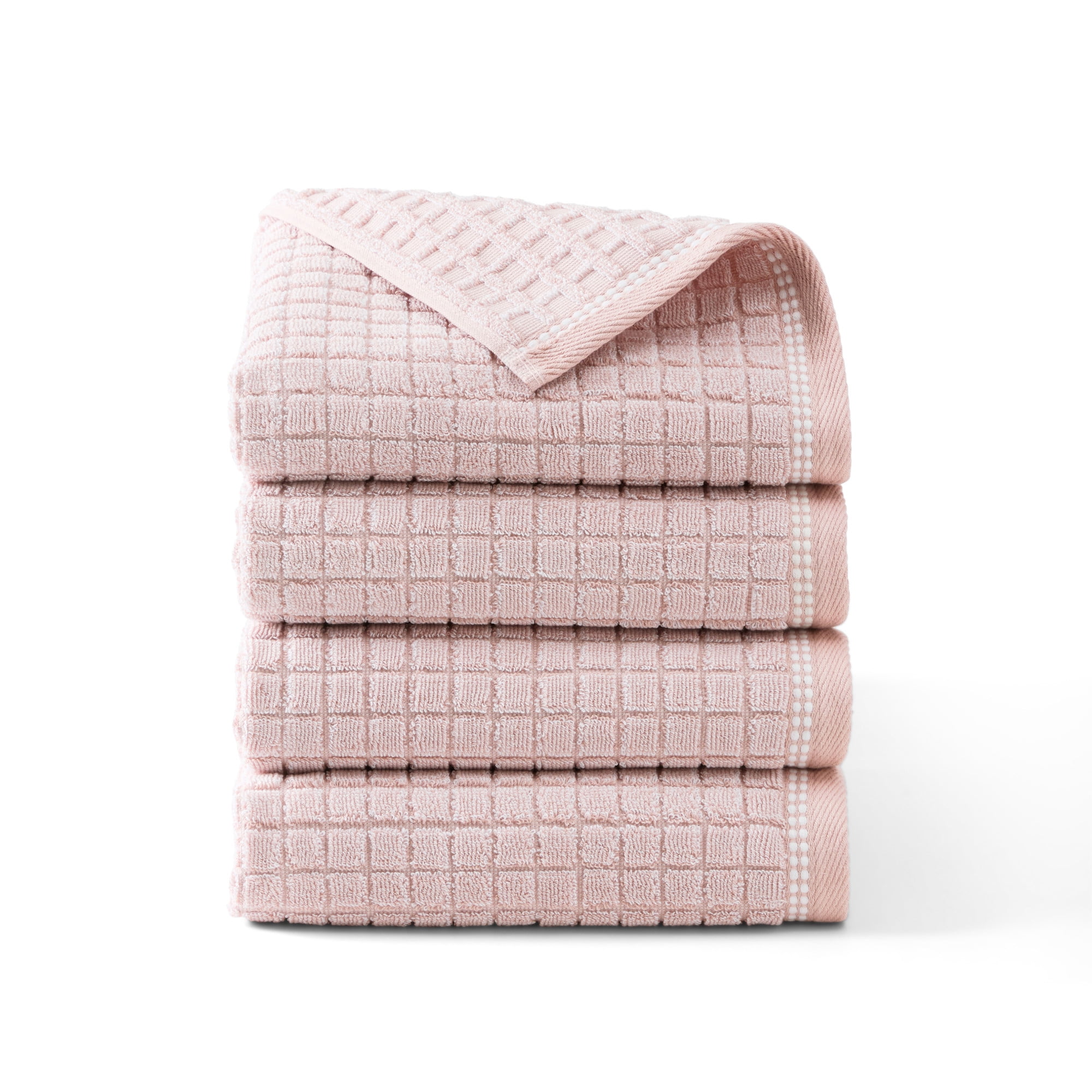 TOWN & COUNTRY EVERYDAY 4-Piece Textured Windowpane Hand Towel Set, 20 ...