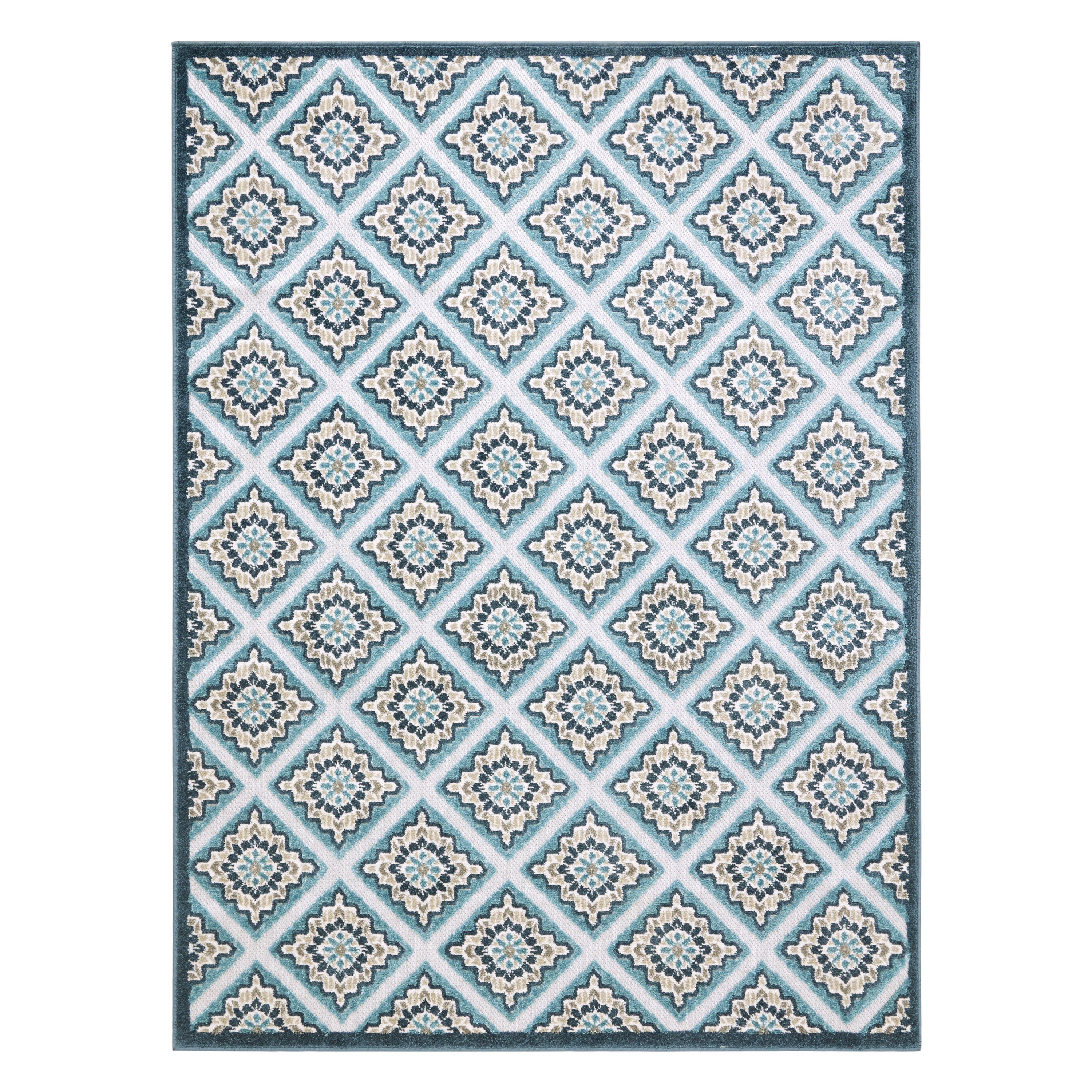 TOWN & COUNTRY EVERYDAY Brooks Retro Geo Indoor Outdoor Area Rug, UV ...