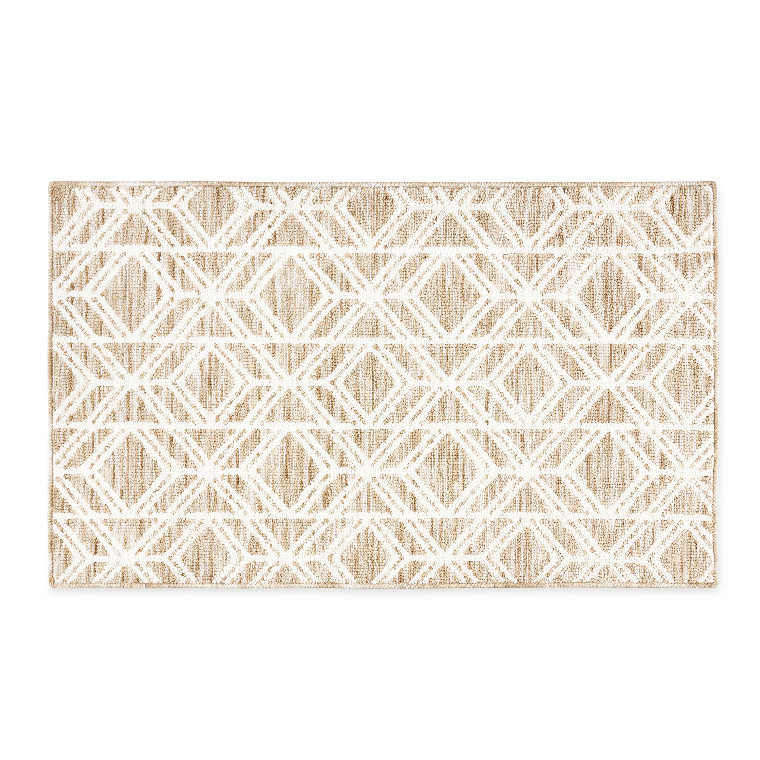 TOWN & COUNTRY Walker Modern Diamond Everwash Rug - Beige - Walmart.com