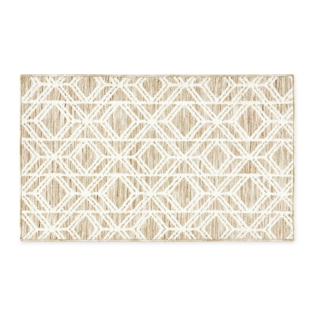 TOWN & COUNTRY Walker Modern Diamond Everwash Rug - Beige - Walmart.com