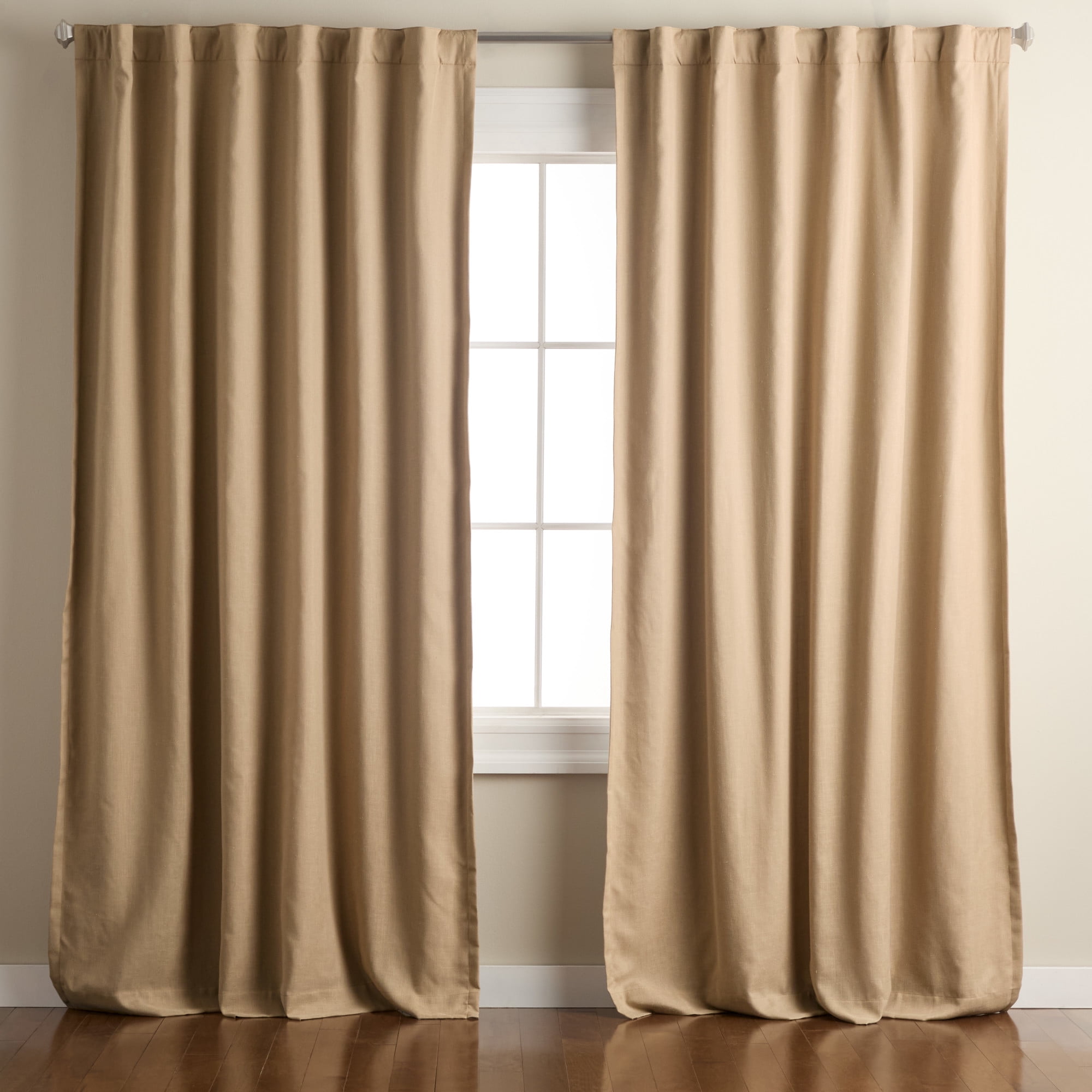 TOWN & COUNTRY LUXE Davos Solid Linen Texture Indoor Curtains, 100% ...