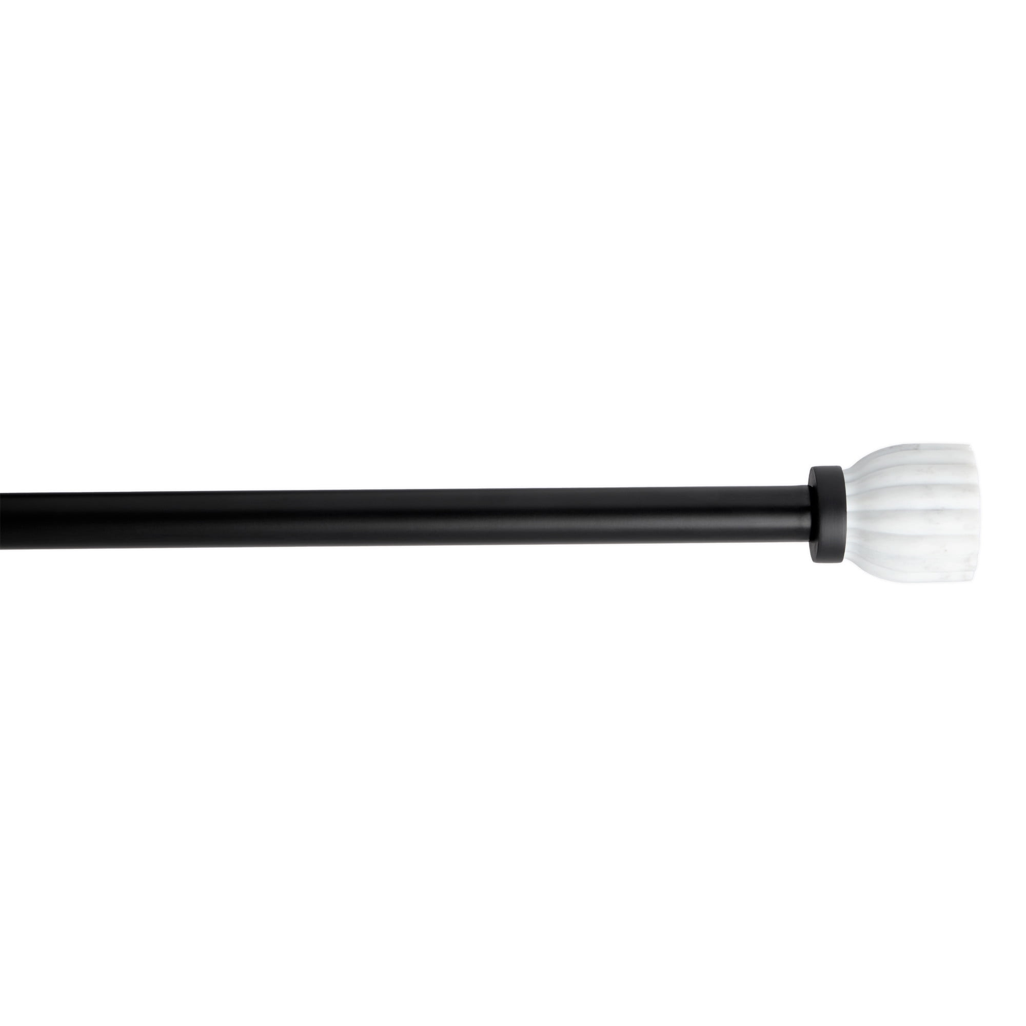 TOWN & COUNTRY LUXE Marbled Flute Single Indoor Curtain Rod and Finial ...